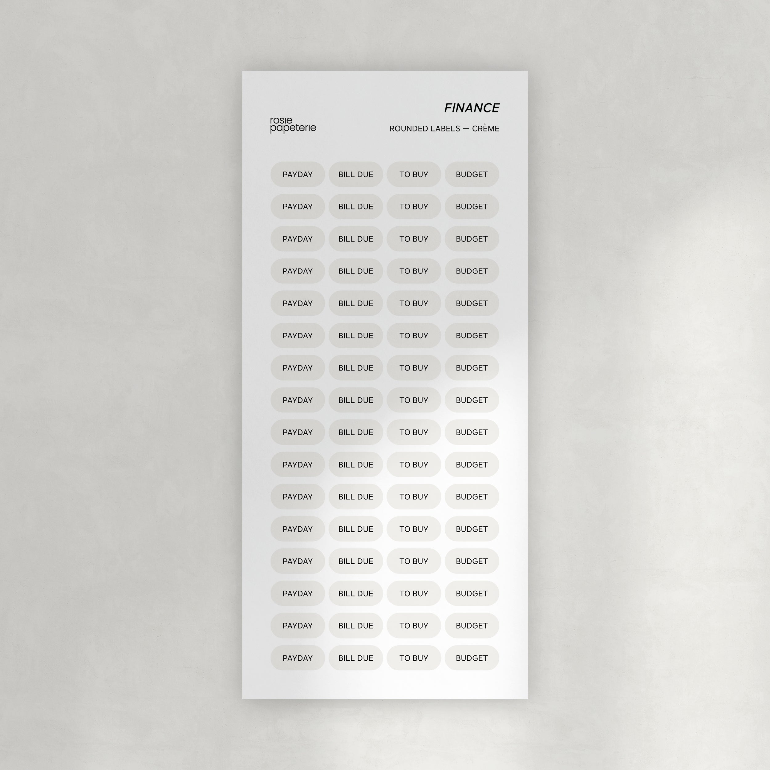Finance Rounded Labels Stickers – Rosie Papeterie